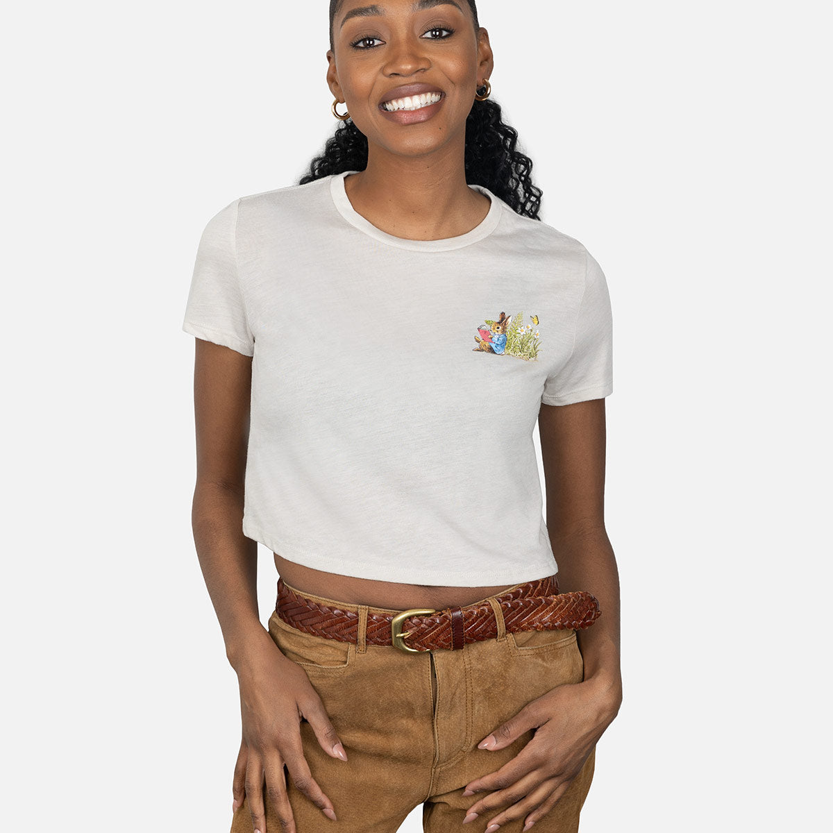 Peter Rabbit women's flowy crop t-shirt — Out of Print