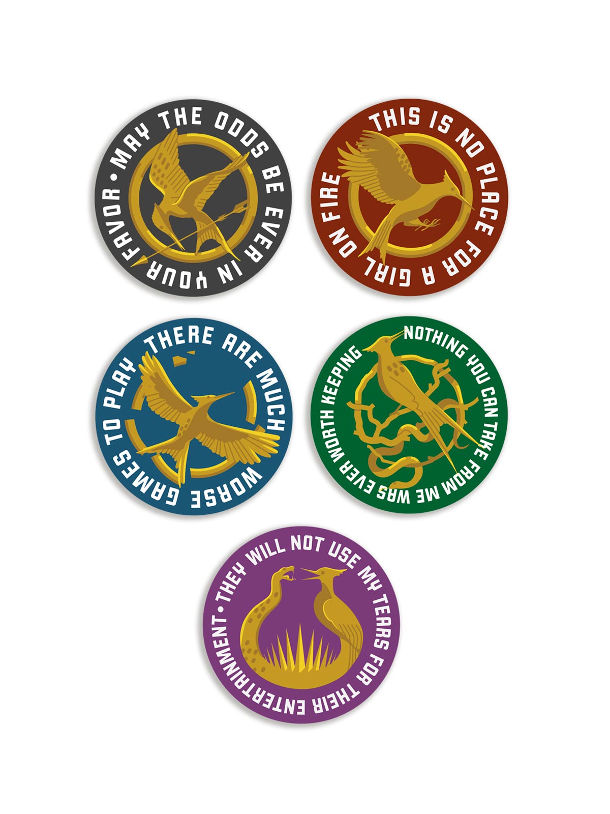 Hunger Games: Mockingjay Icon Stickers - Set of 5 — Out of Print