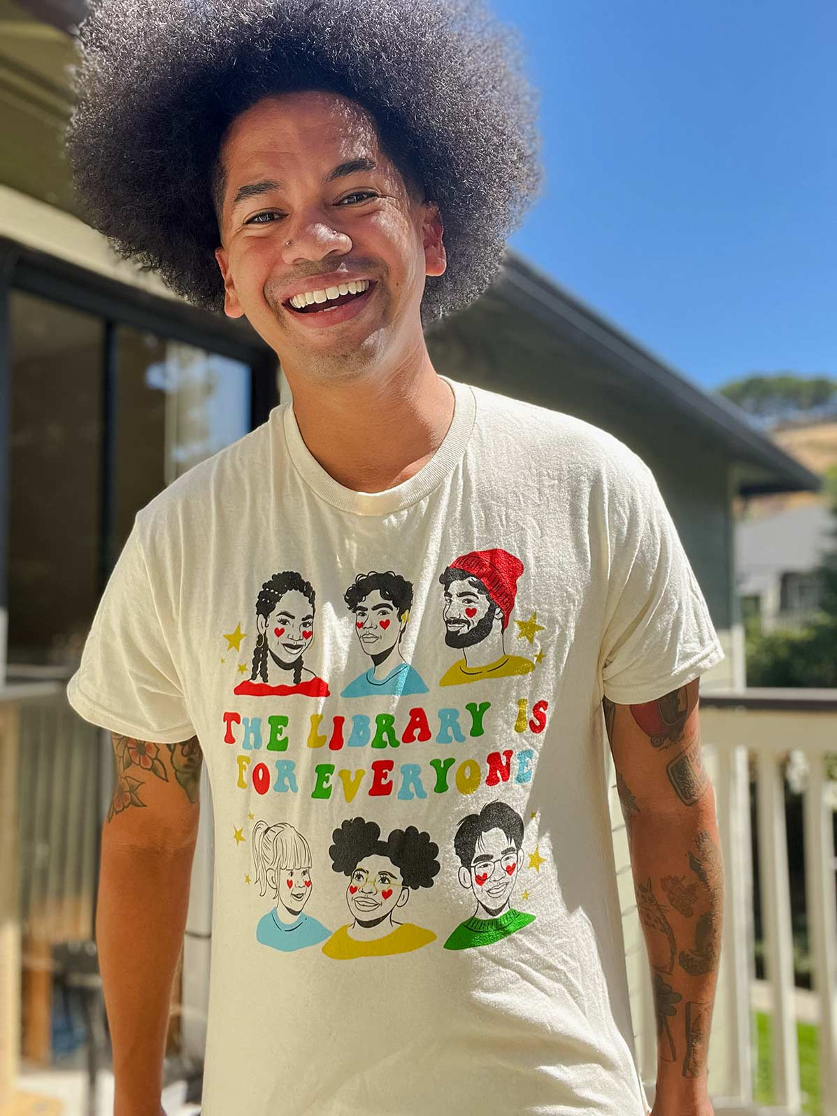 Mychal Threets: The Library is for Everyone unisex t-shirt — Out of Print