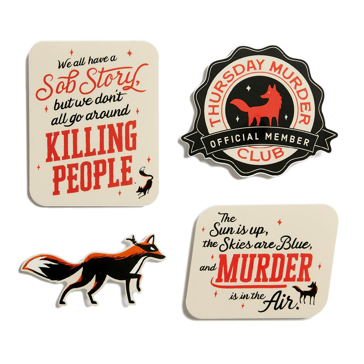 Thursday Murder Club Stickers - Set of 4 — Out of Print