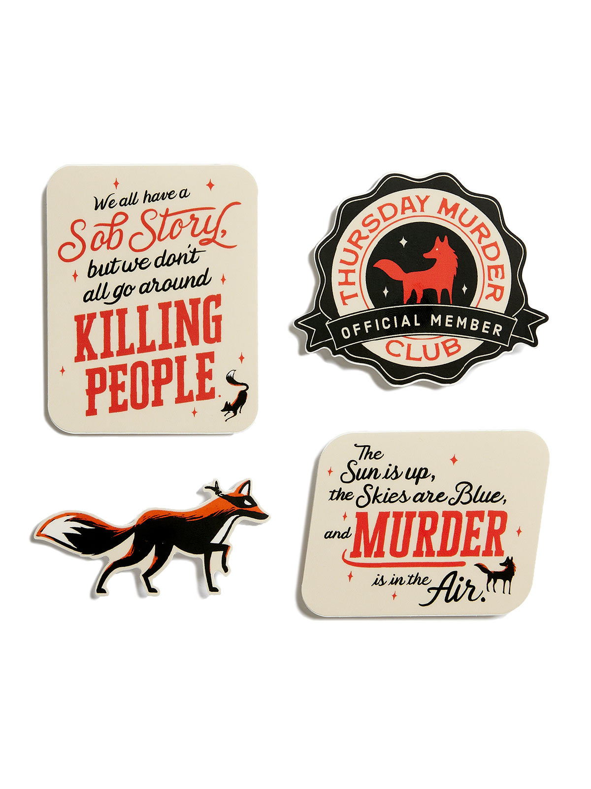 Thursday Murder Club Stickers - Set of 4 — Out of Print