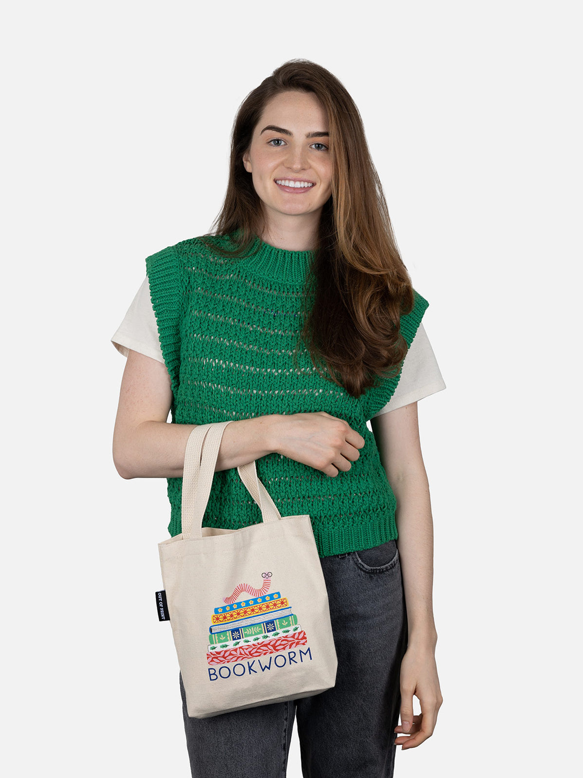 Bookworm mini tote bag — Out of Print