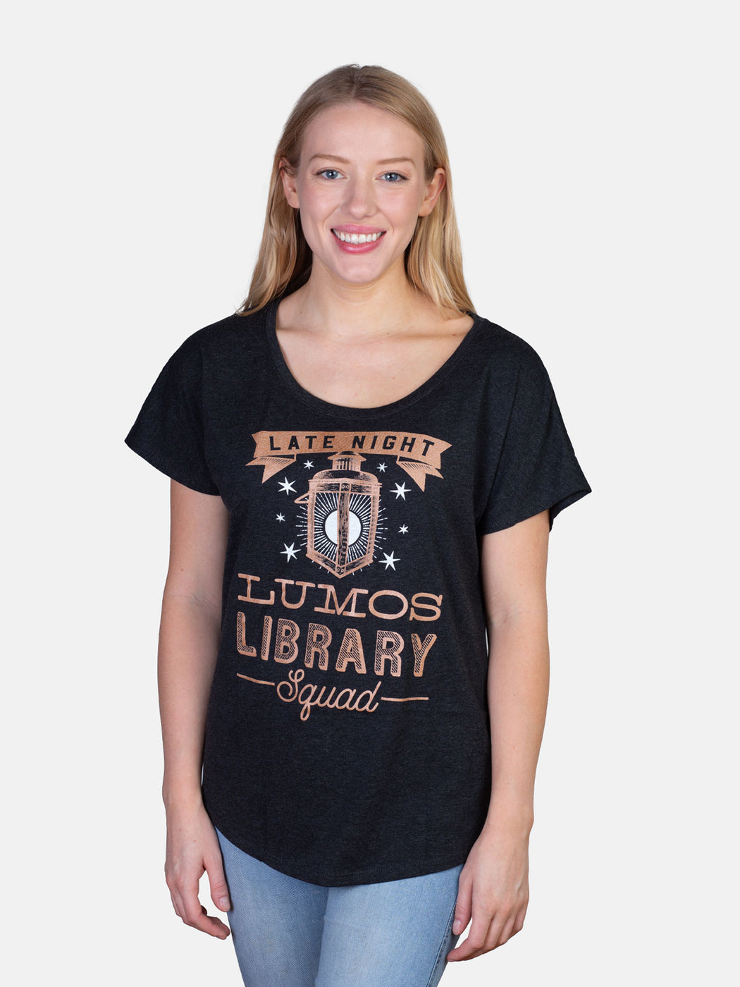 Late Night Lumos Library Squad women's t-shirt — Out of Print