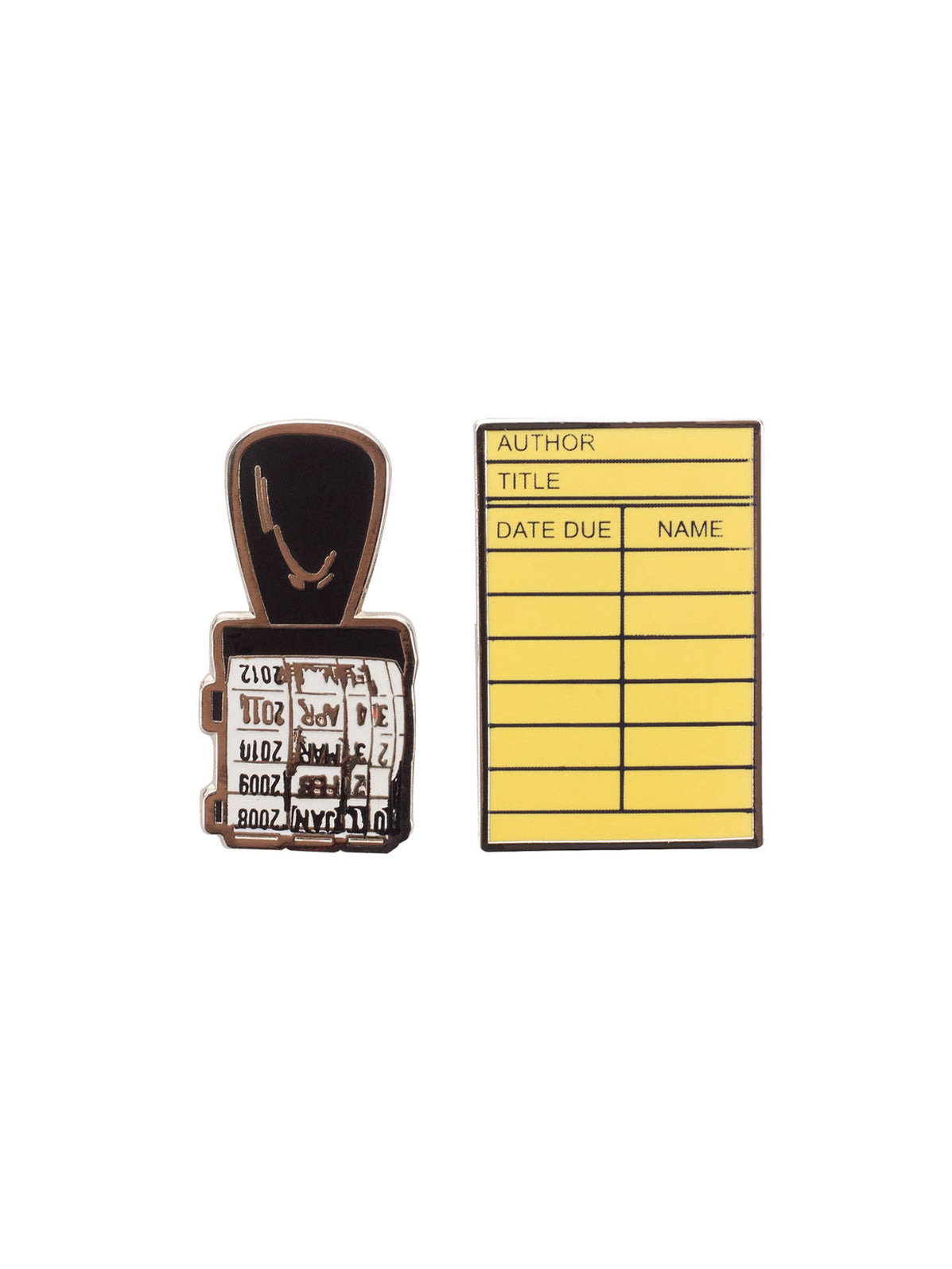 Library Card and Stamp enamel pin set — Out of Print