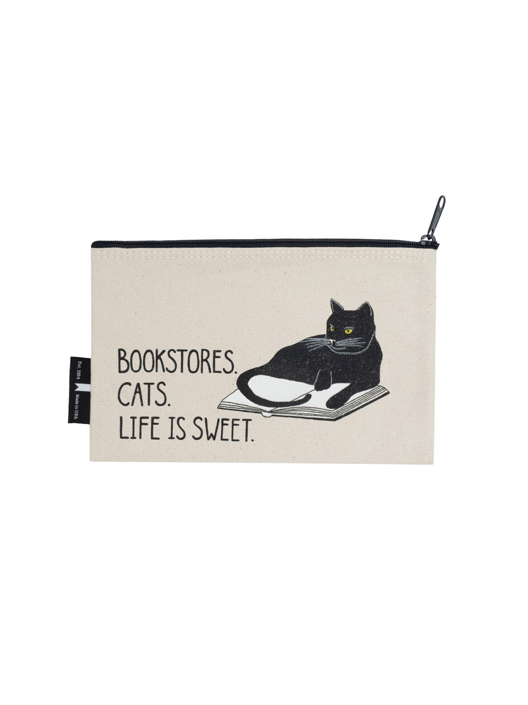 Bookstores Cats Life Is Sweet canvas pouch — Out of Print