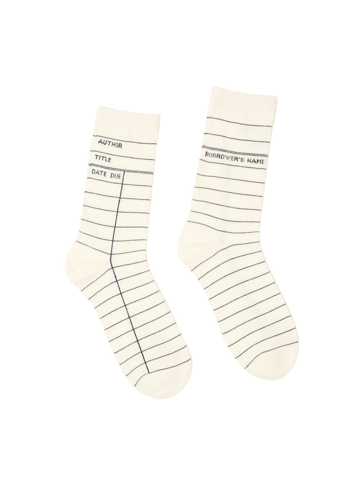 Library Card white socks — Out of Print