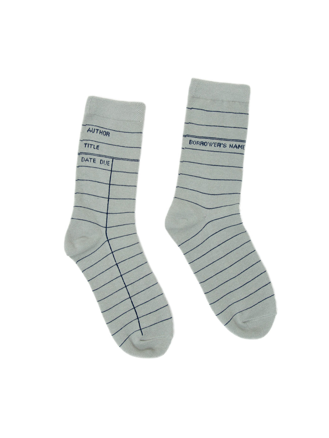 Library Card light gray socks — Out of Print