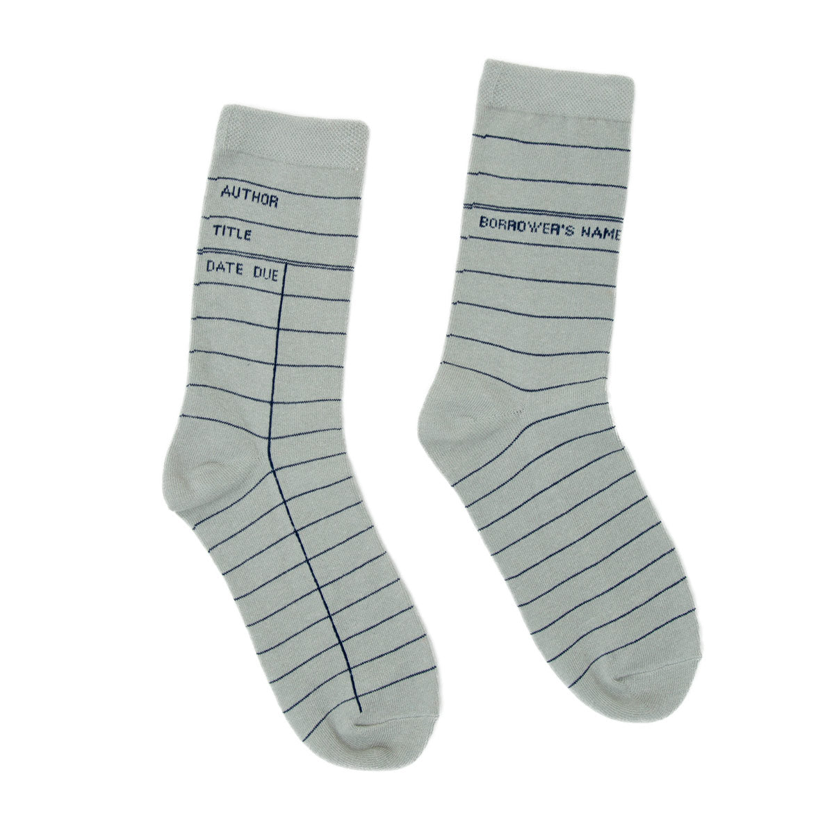 Library Card light gray socks — Out of Print