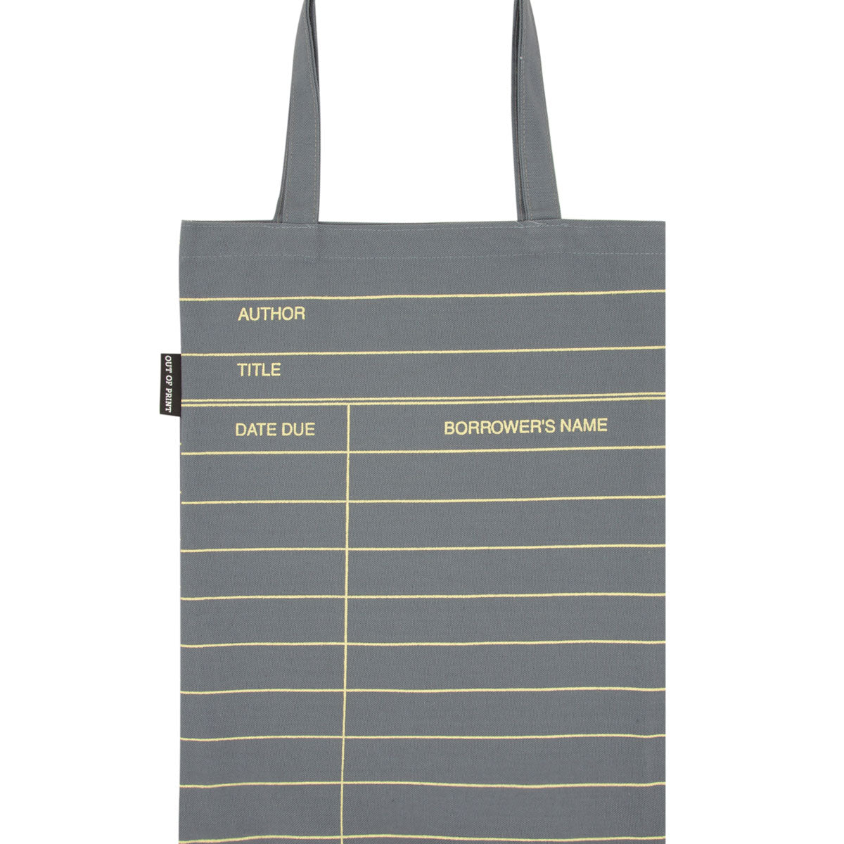 Library Card gray tote bag — Out of Print