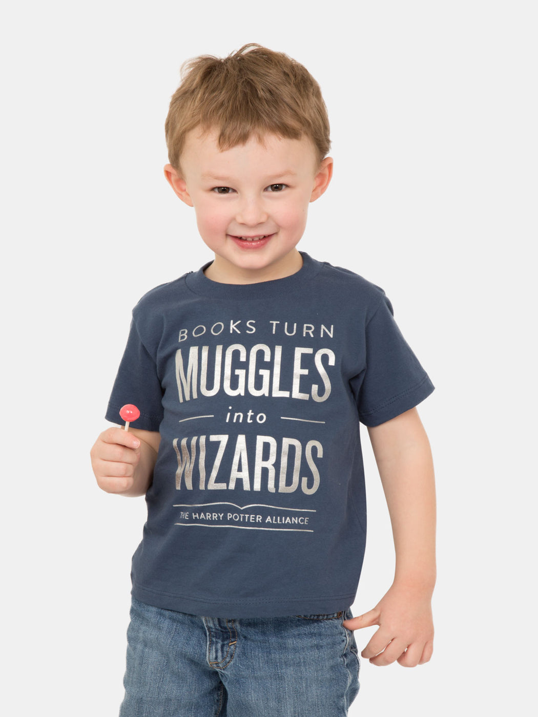 Books Turn Muggles into Wizards kids t-shirt — Out of Print